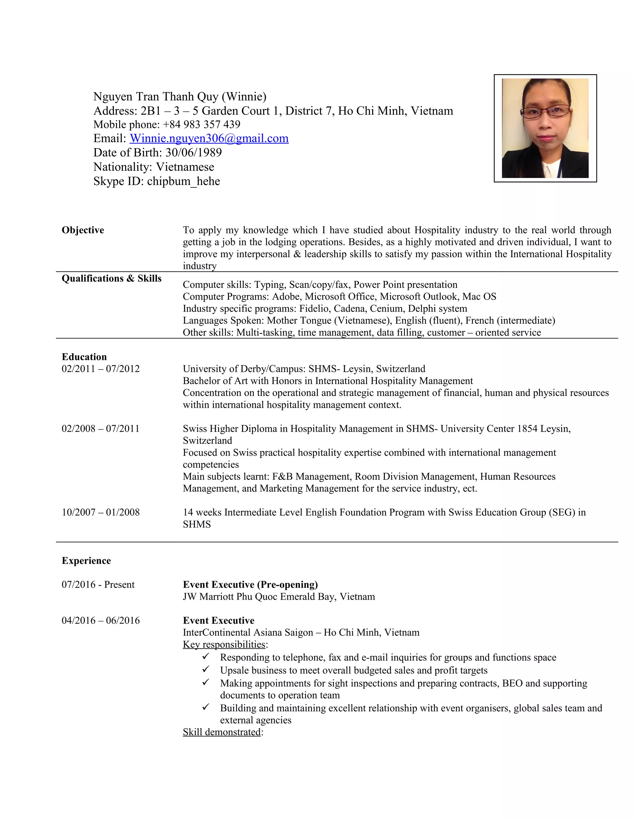 Winnie - CV(updated) | DOC