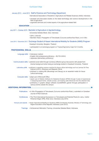CURRICULUM VITAE | PDF