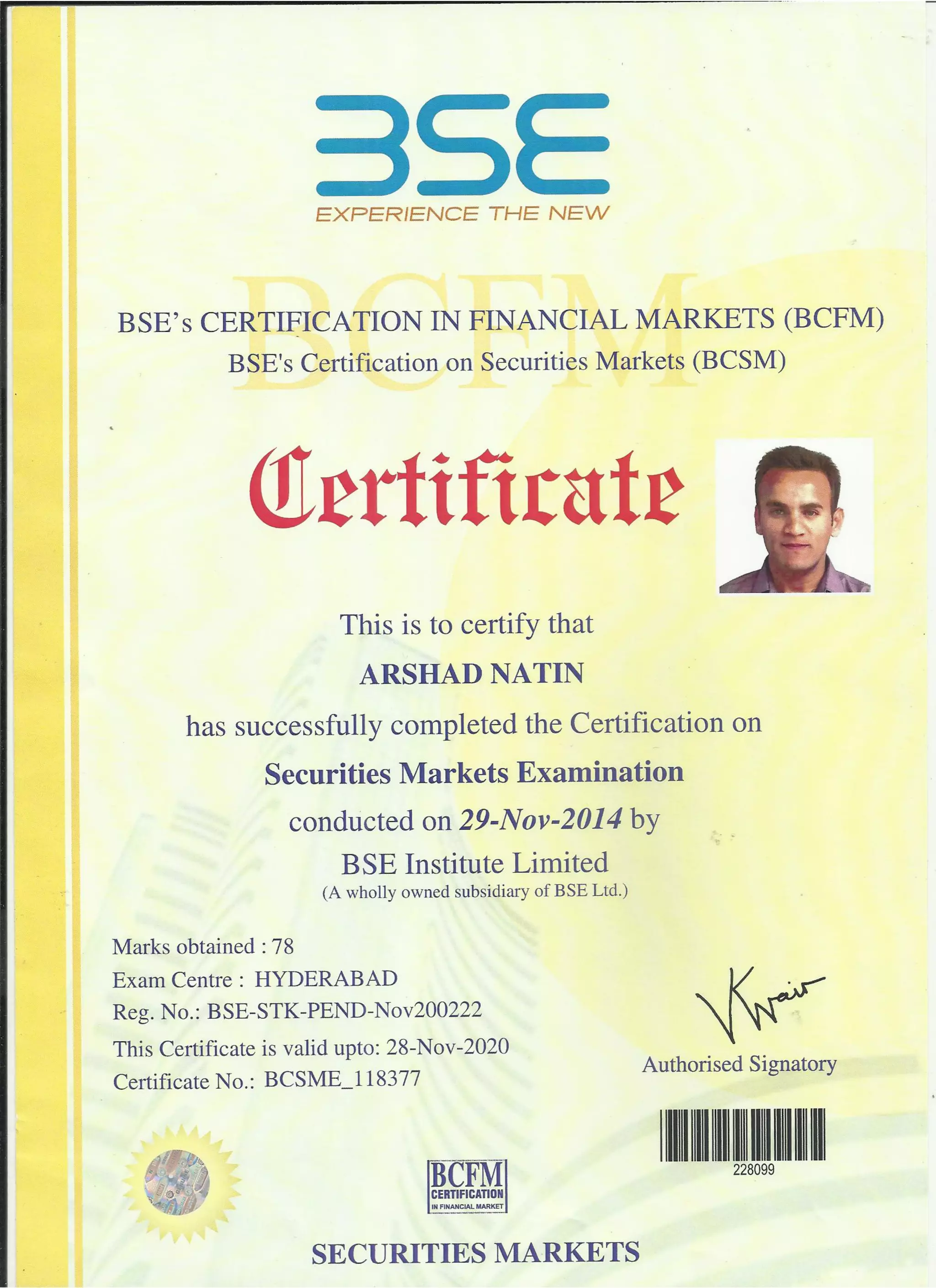 BCSM CERTIFICATE | PDF