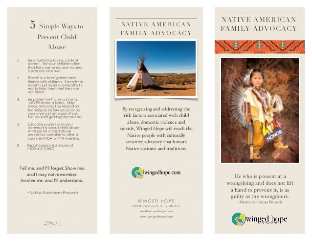Native American Winged Hope 3 fold brochure
