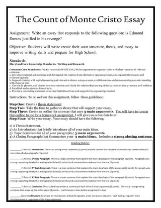 The Count of Monte Cristo Essay | PDF