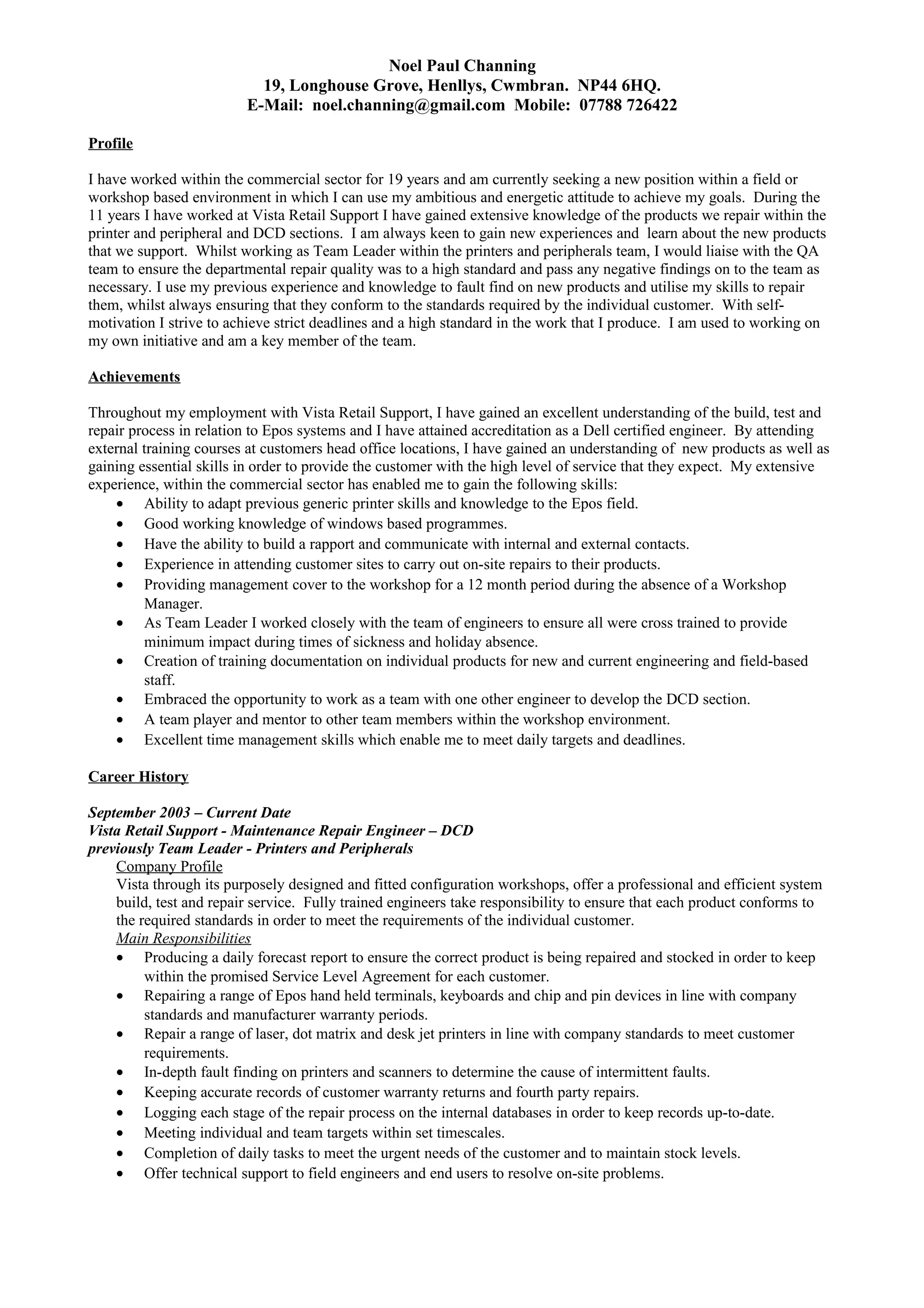 Noel_CV_April 2015 | PDF