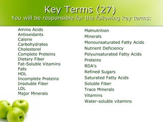 Unit 3 Nutrition Slide Show | PPT