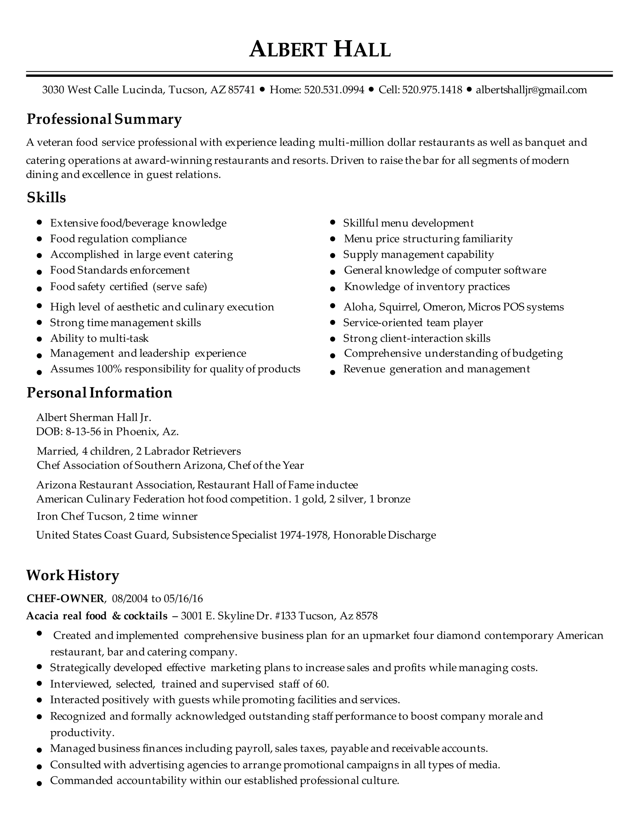 ALBERT HALL Resume Final 4-15-2016.docx-2 | DOCX