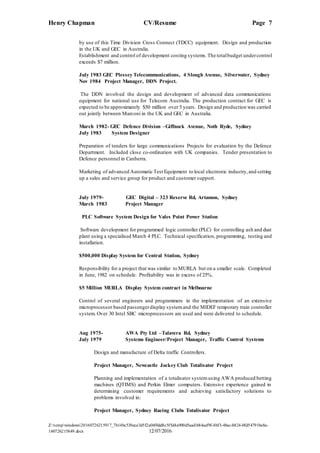 CV, Henry Chapman, 12 Jul 16 | DOCX