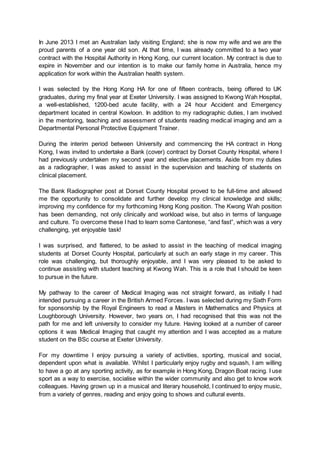 Dec's Personal Statement KWH - mum 1 | DOCX | Education industry ...