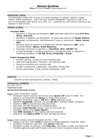 NaveenQuodras_Resume | PDF