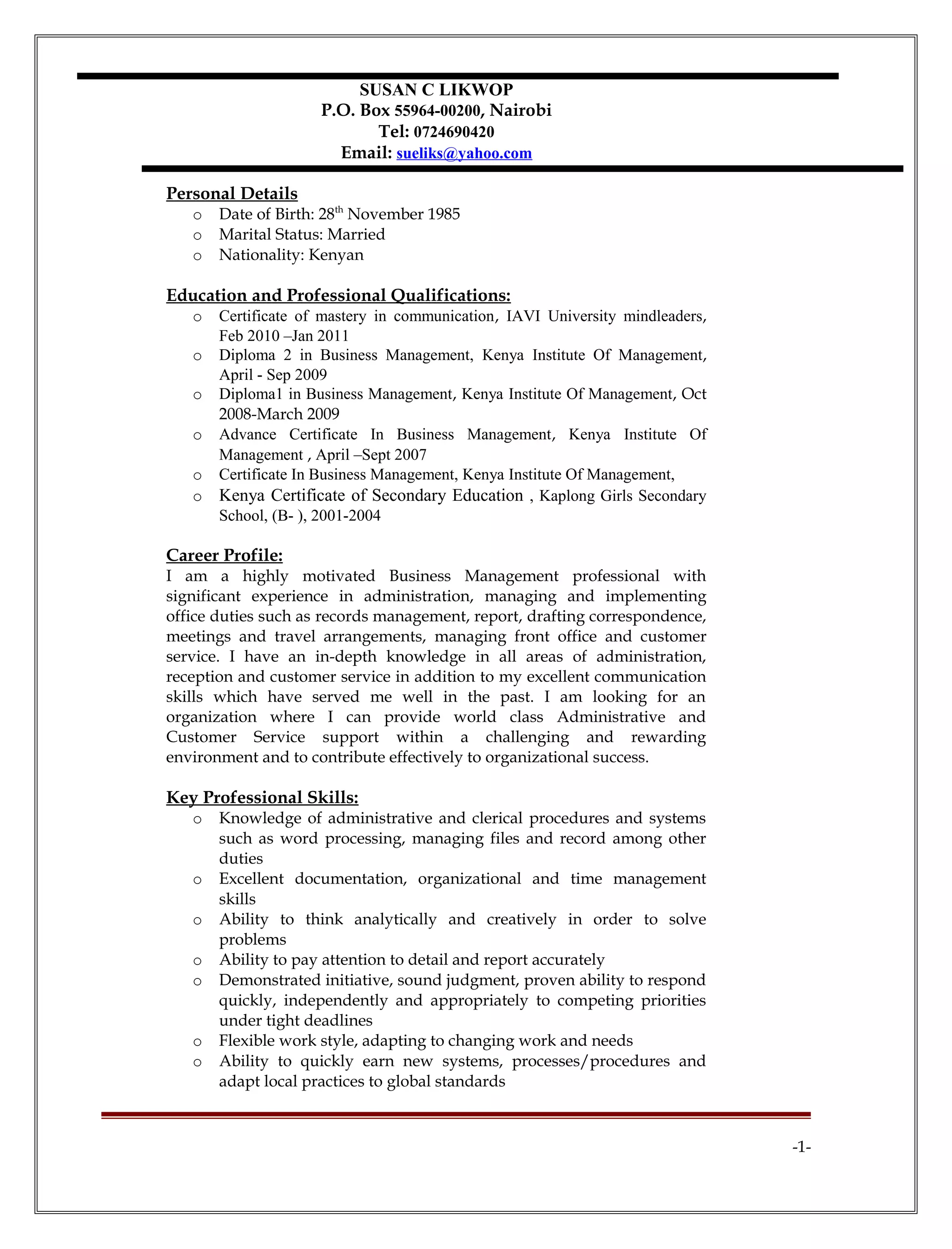 Sue CV | PDF