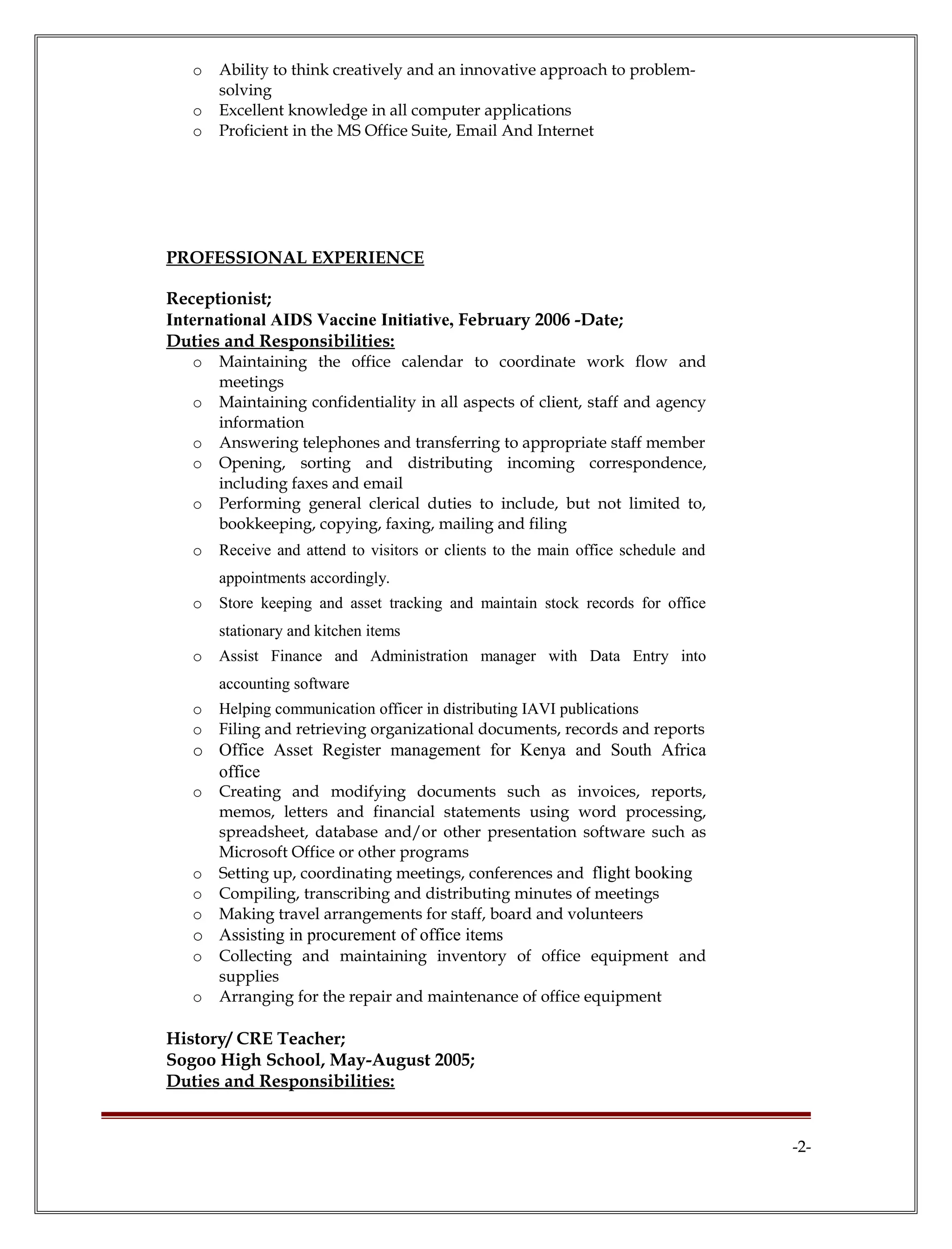 Sue CV | PDF