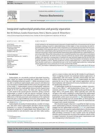 integrated sophorolipid production and gravity separation | PDF