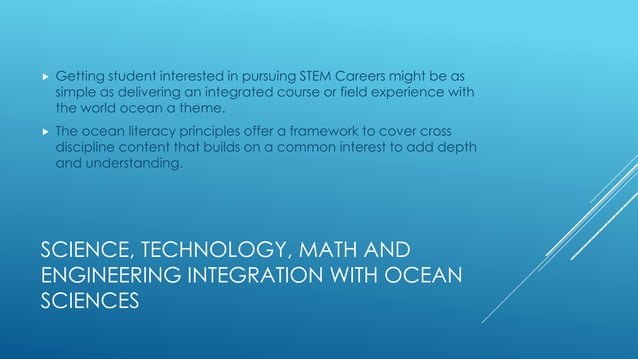 OCEAN LITERACY PRINCIPLES AS A FRAMEWORK pre | PPT | Free Download