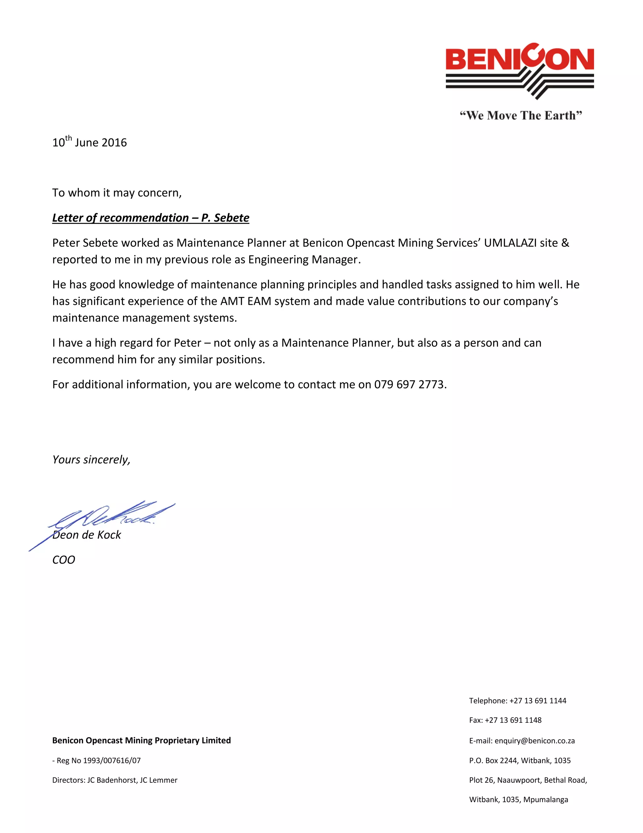 Letter - P.Sebete | PDF