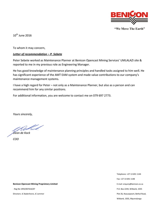 Letter - P.Sebete | PDF