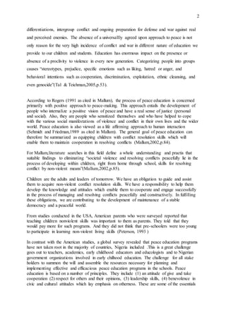 THE TEACHING OF PEACE EDUCATION | DOCX | Parenting | Family and ...