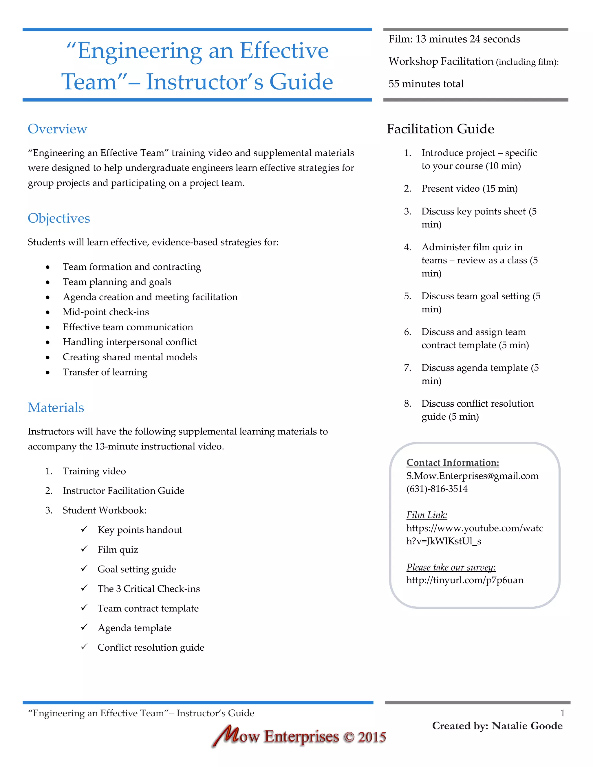Instructor Facilitation Guide - Original | PDF | Undergraduate ...