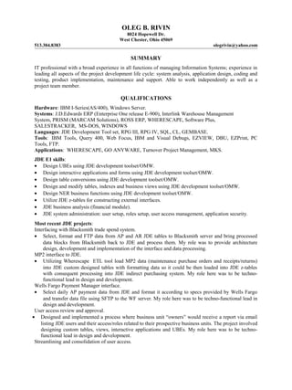 Rivin Oleg JDE Resume | DOC