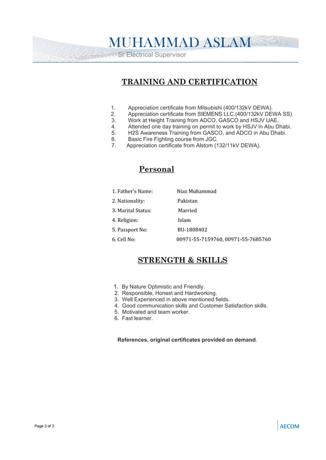 ASLAM CV PDF (02-April2015) | PDF