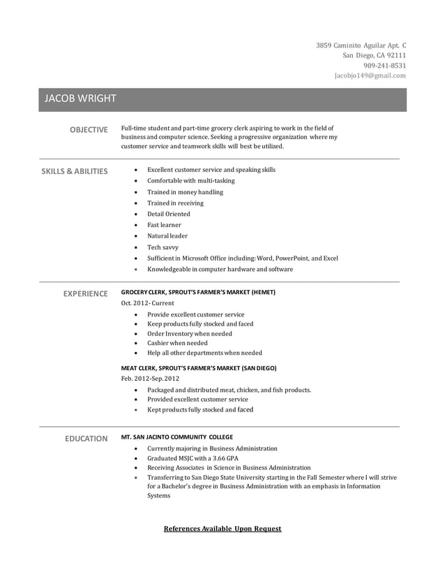 J Wright Resume | PDF