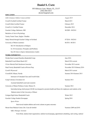 Daniel Csete CV 2016 | PDF