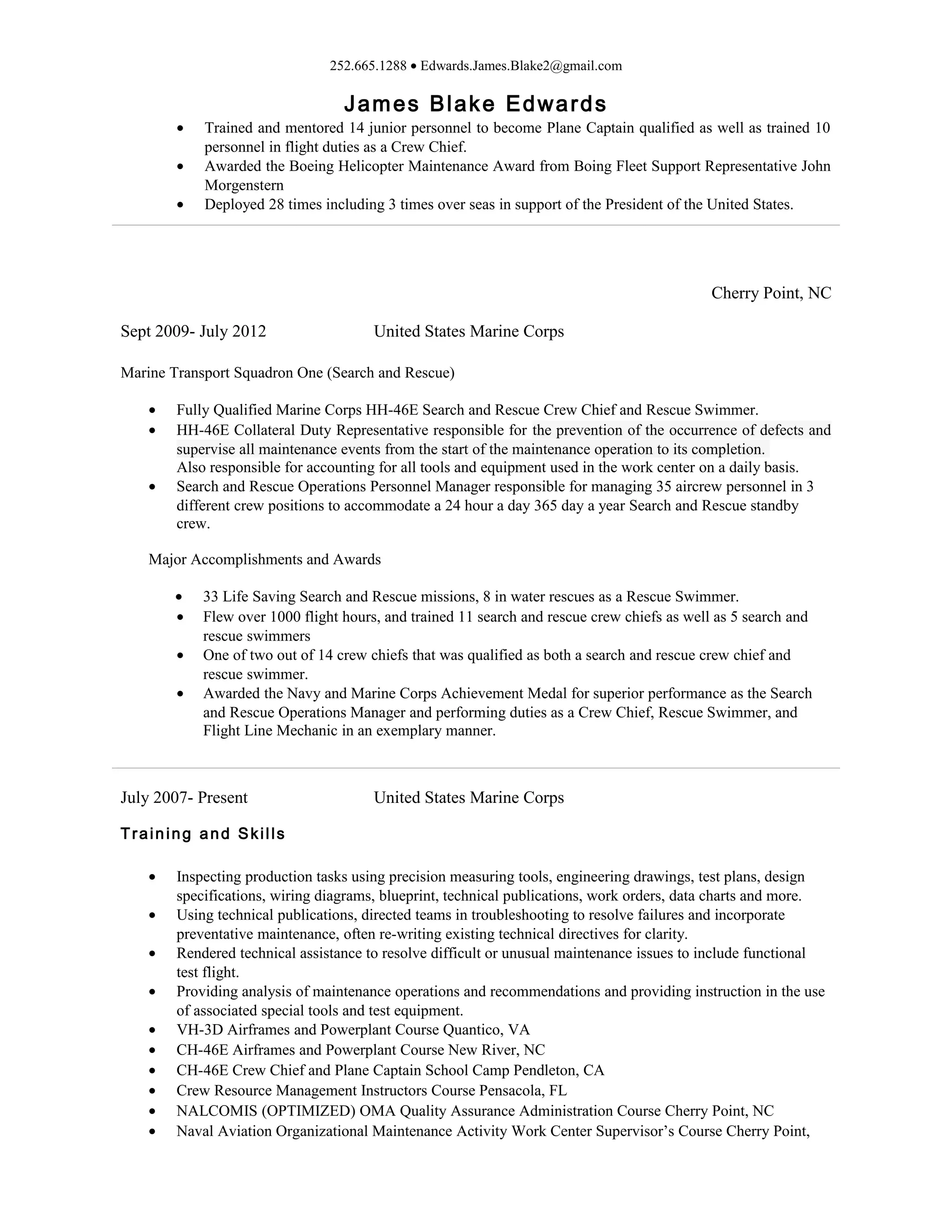 NEW Blake Edwards FSR resume | DOC