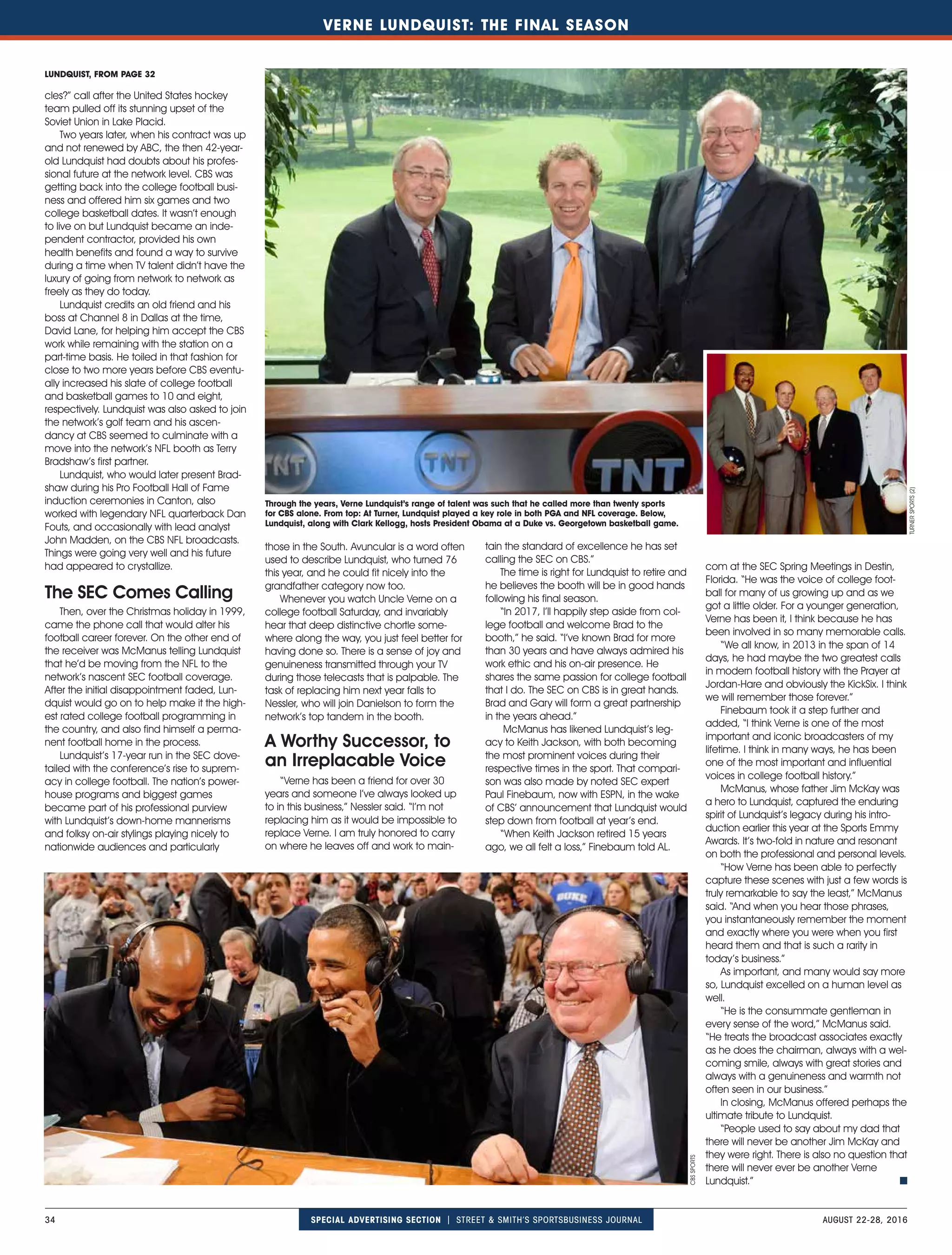 Verne Lundquist Tribute Section | PDF