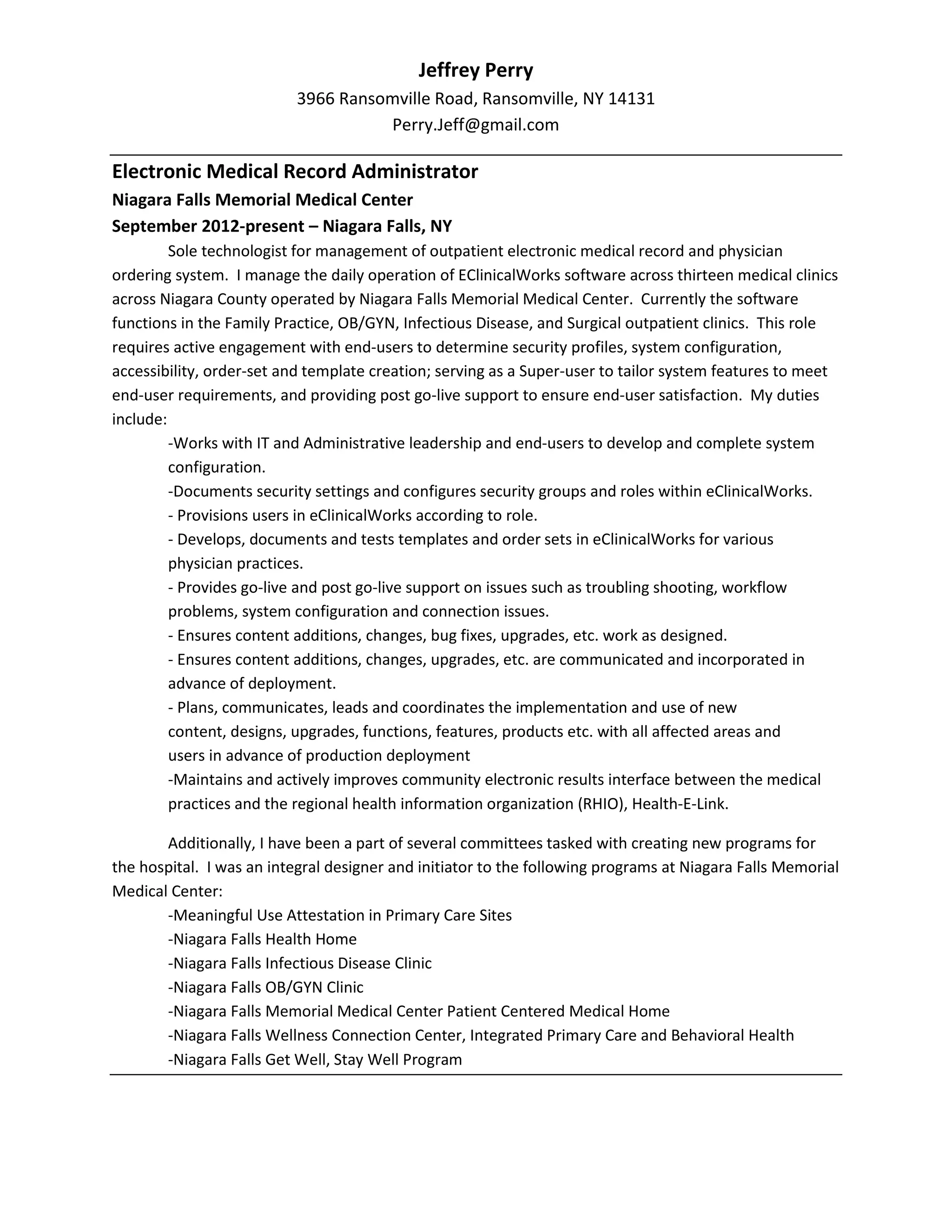 Jeffrey Perry Resume | PDF