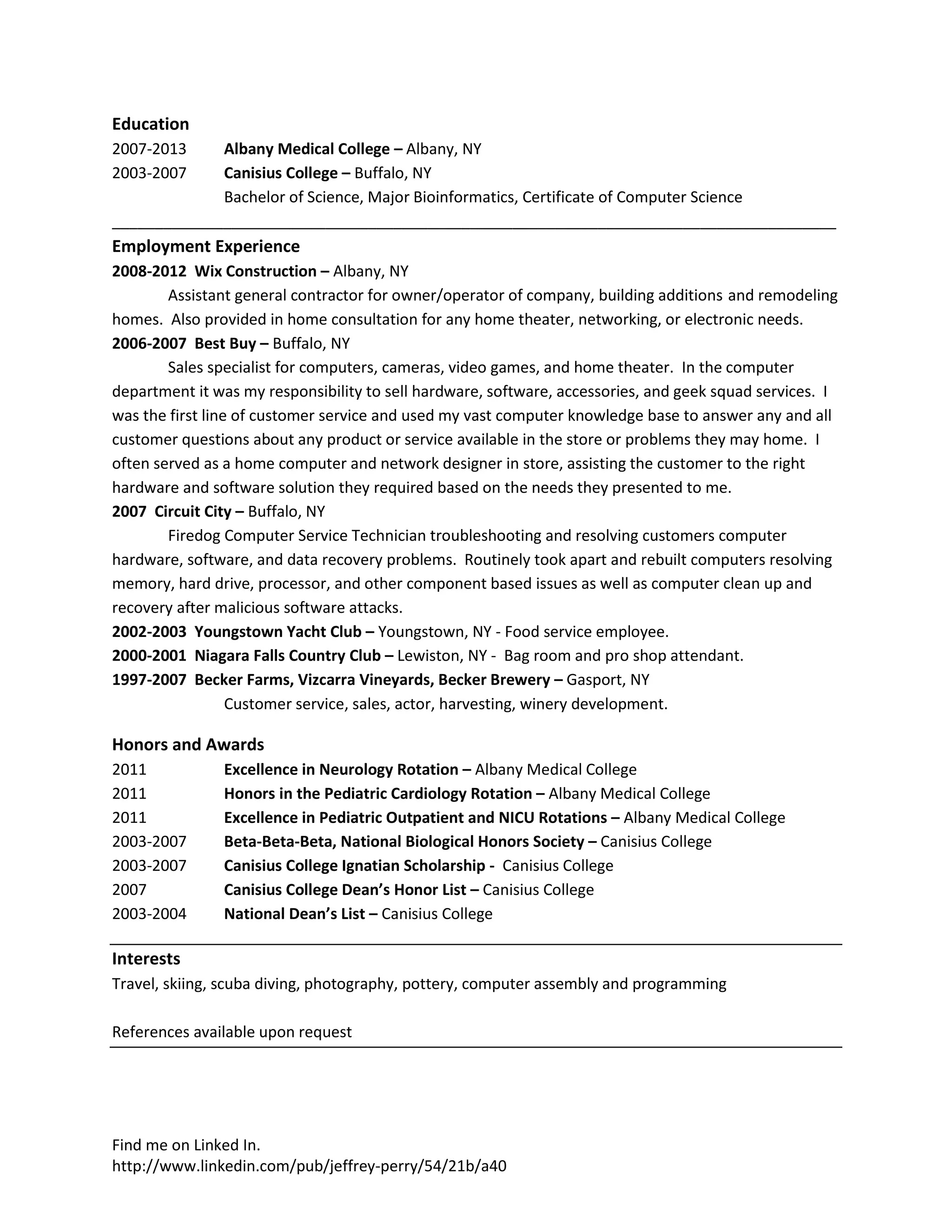 Jeffrey Perry Resume | PDF