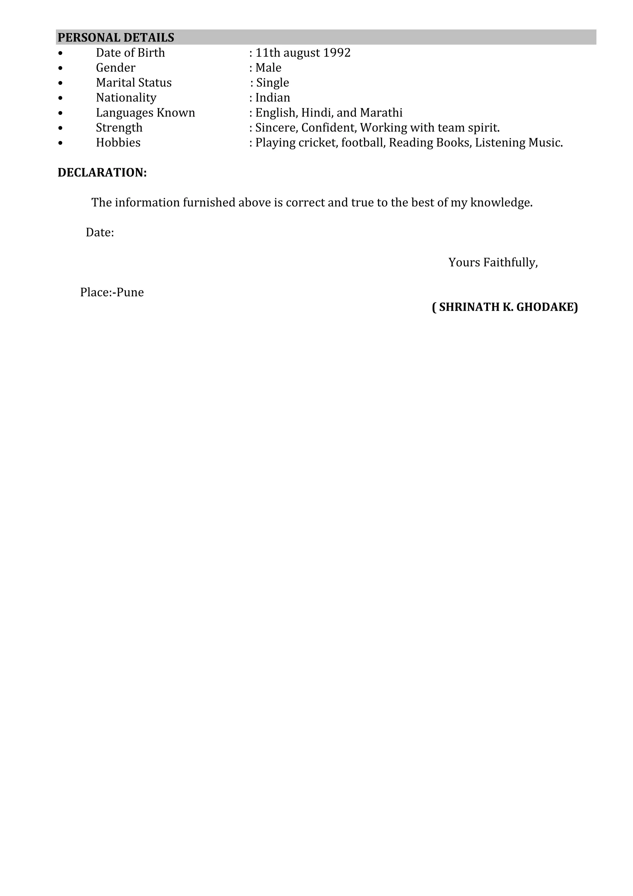 shrinath ghodake_resume | PDF