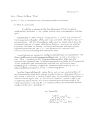 Letter of Rec, CPT Pace | PDF