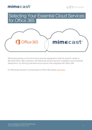 Mimecast and O365 - Service Selection Brochure | PDF