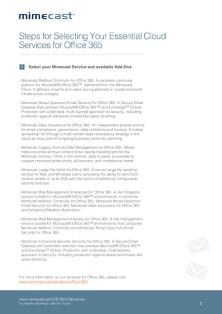 Mimecast and O365 - Service Selection Brochure | PDF