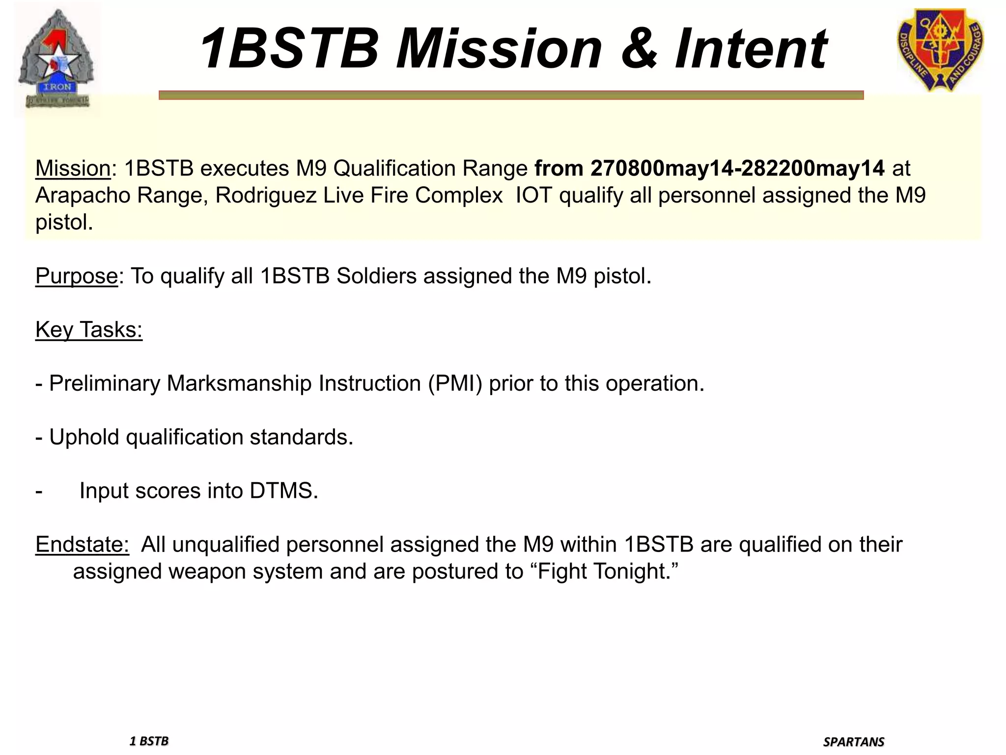 Operation Keep Up The Fire - M9 Range CONOP-updated | PPTX