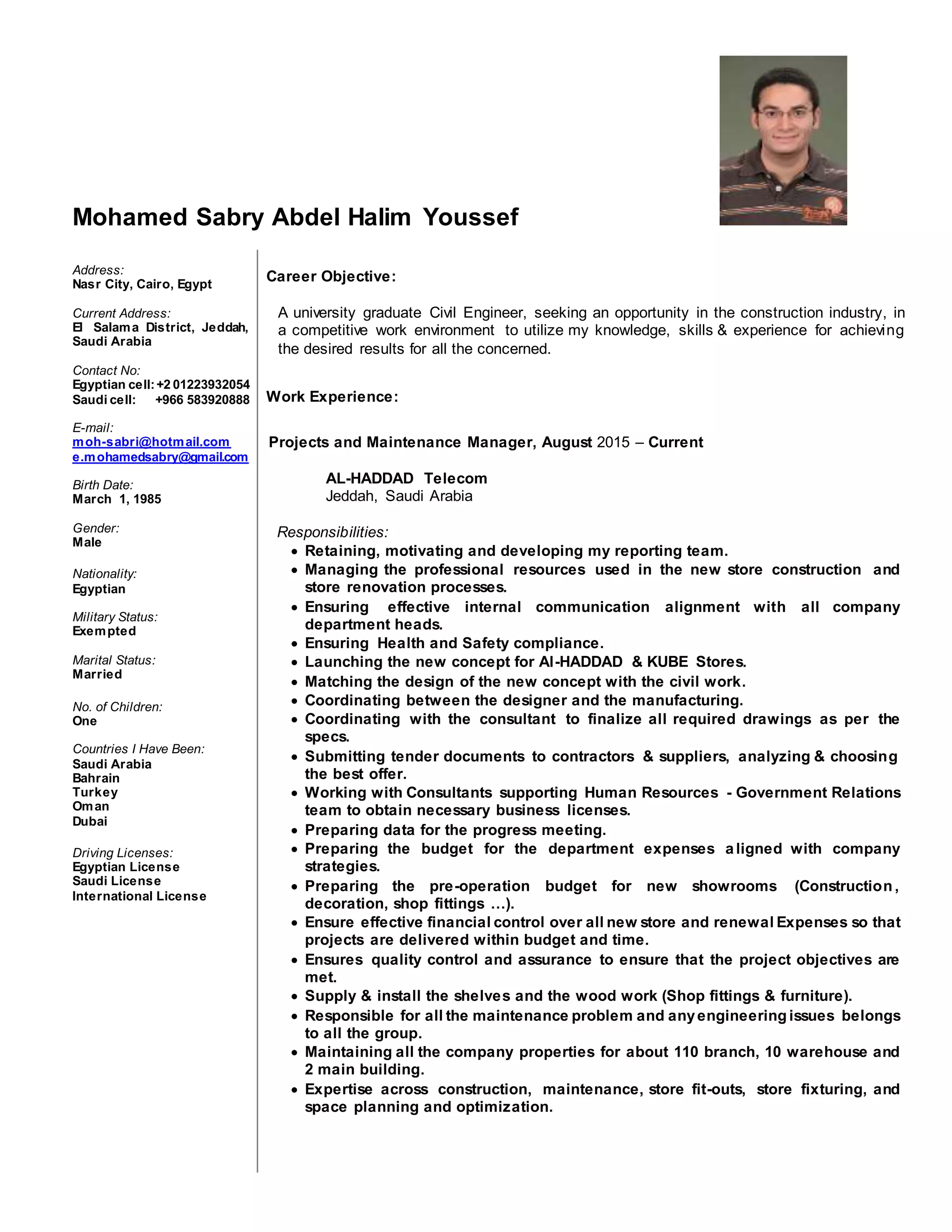 Mohamed Sabry CV | PDF