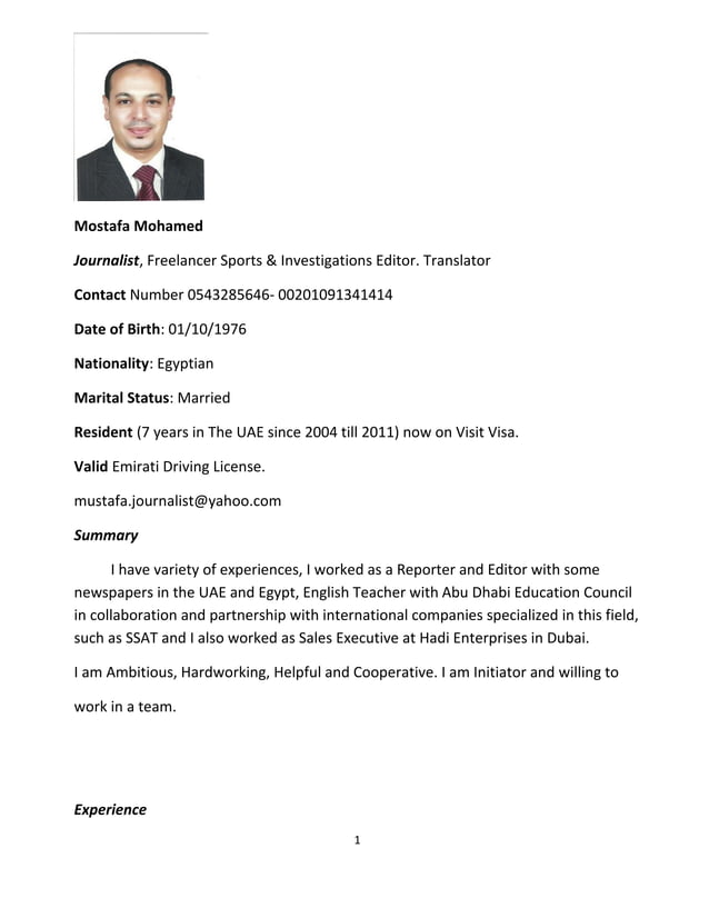 Journalist CV (2) | DOC | Professional School | Postgraduate Education