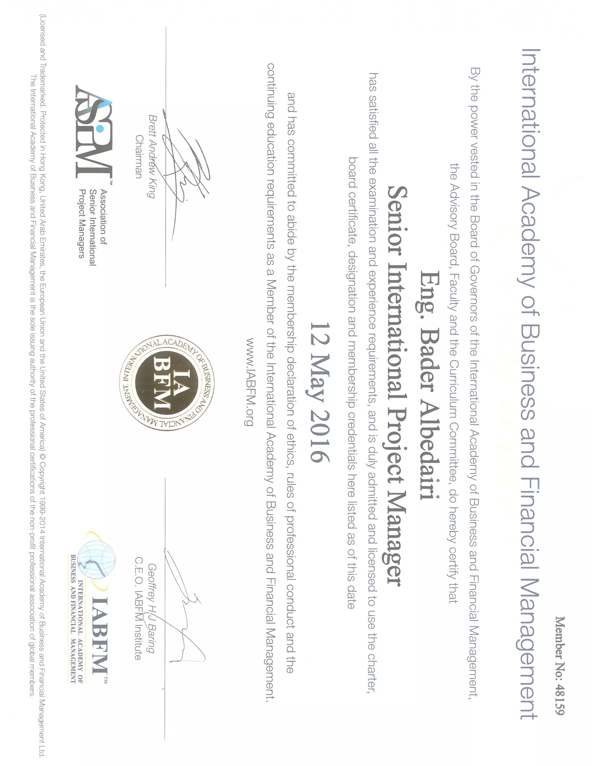 IABFM Certificate | PDF