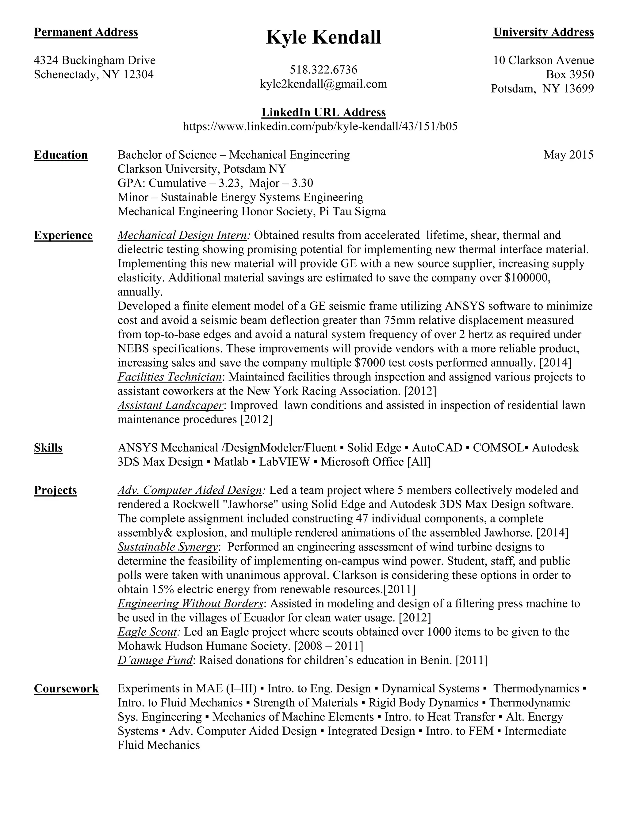 Resume [Kyle Kendall] | PDF