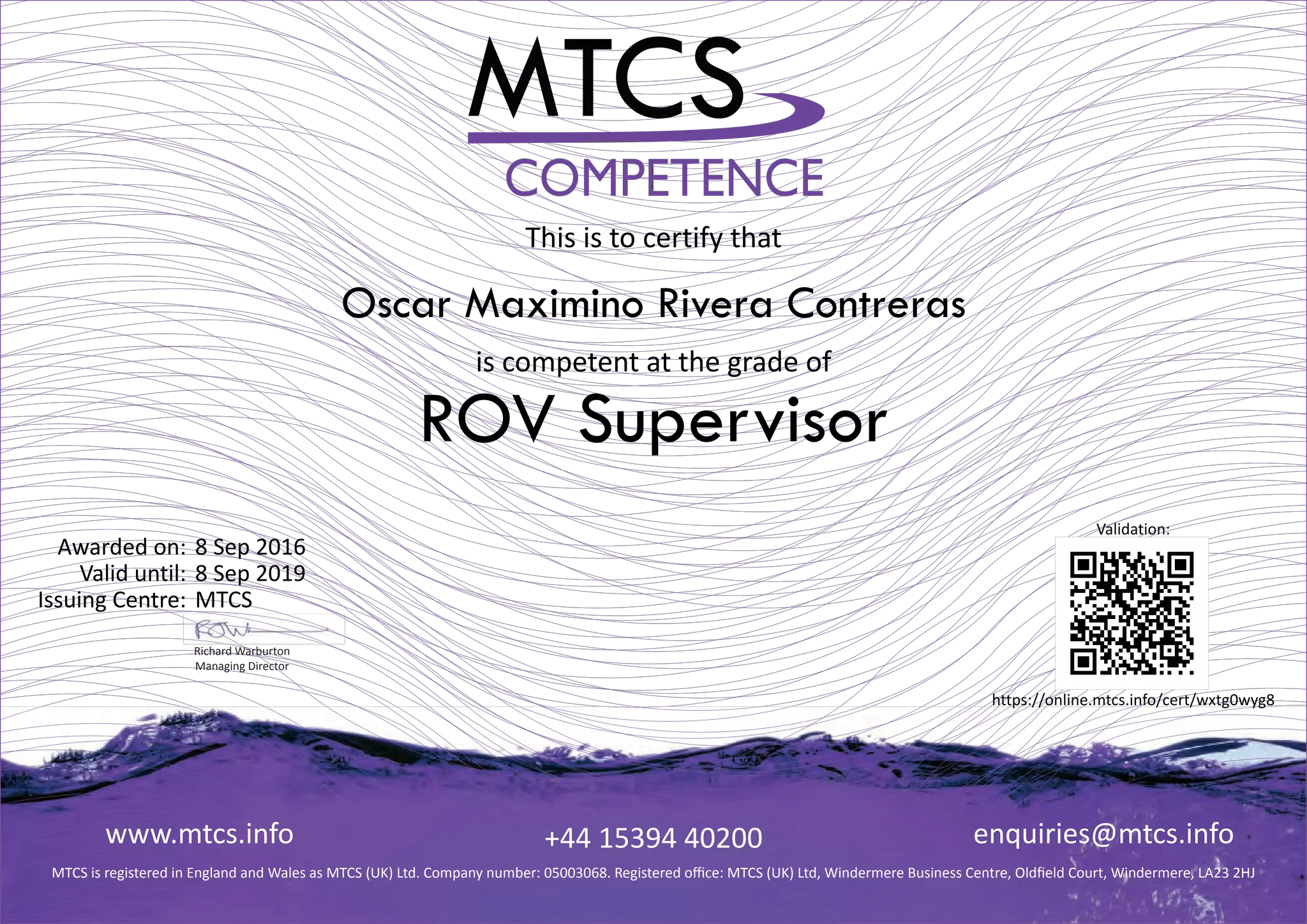 OSCAR MTCS CERTIFICATE | PDF