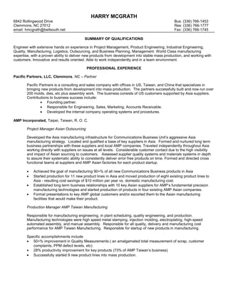 J Harry McGrath Resume ND.2. | PDF