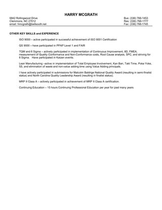 J Harry McGrath Resume ND.2. | PDF