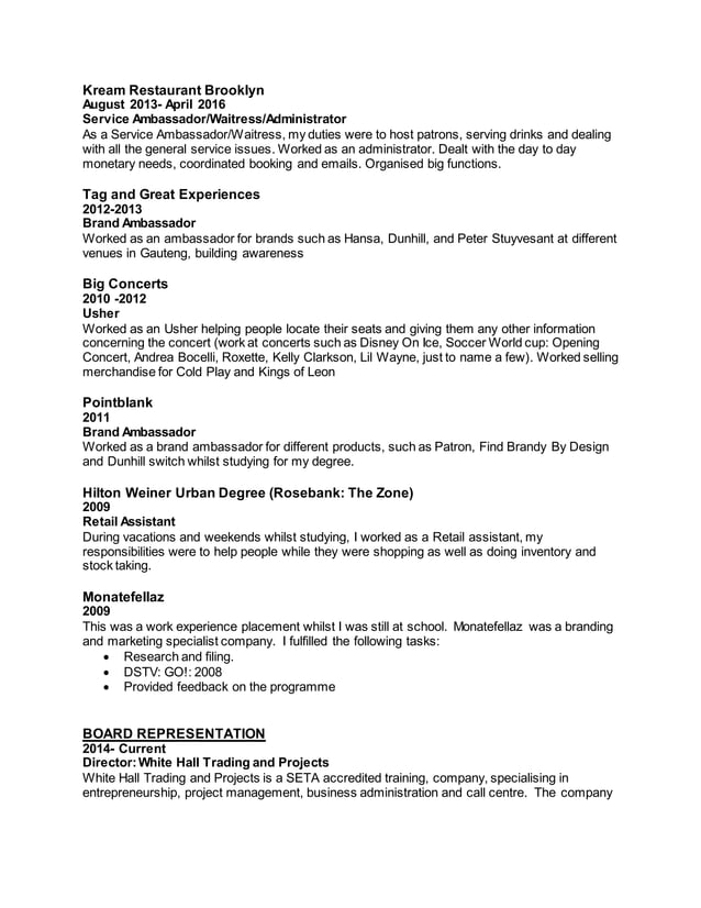 Mandisa updated CV January 2016 | DOCX | Awards Shows | Events