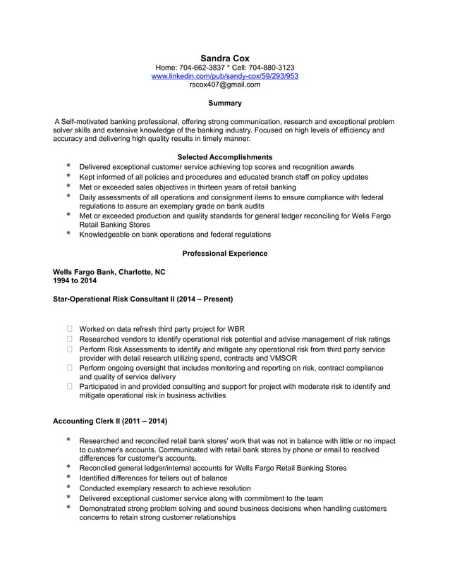 SandraCoxResume[1][1] (2) | PDF