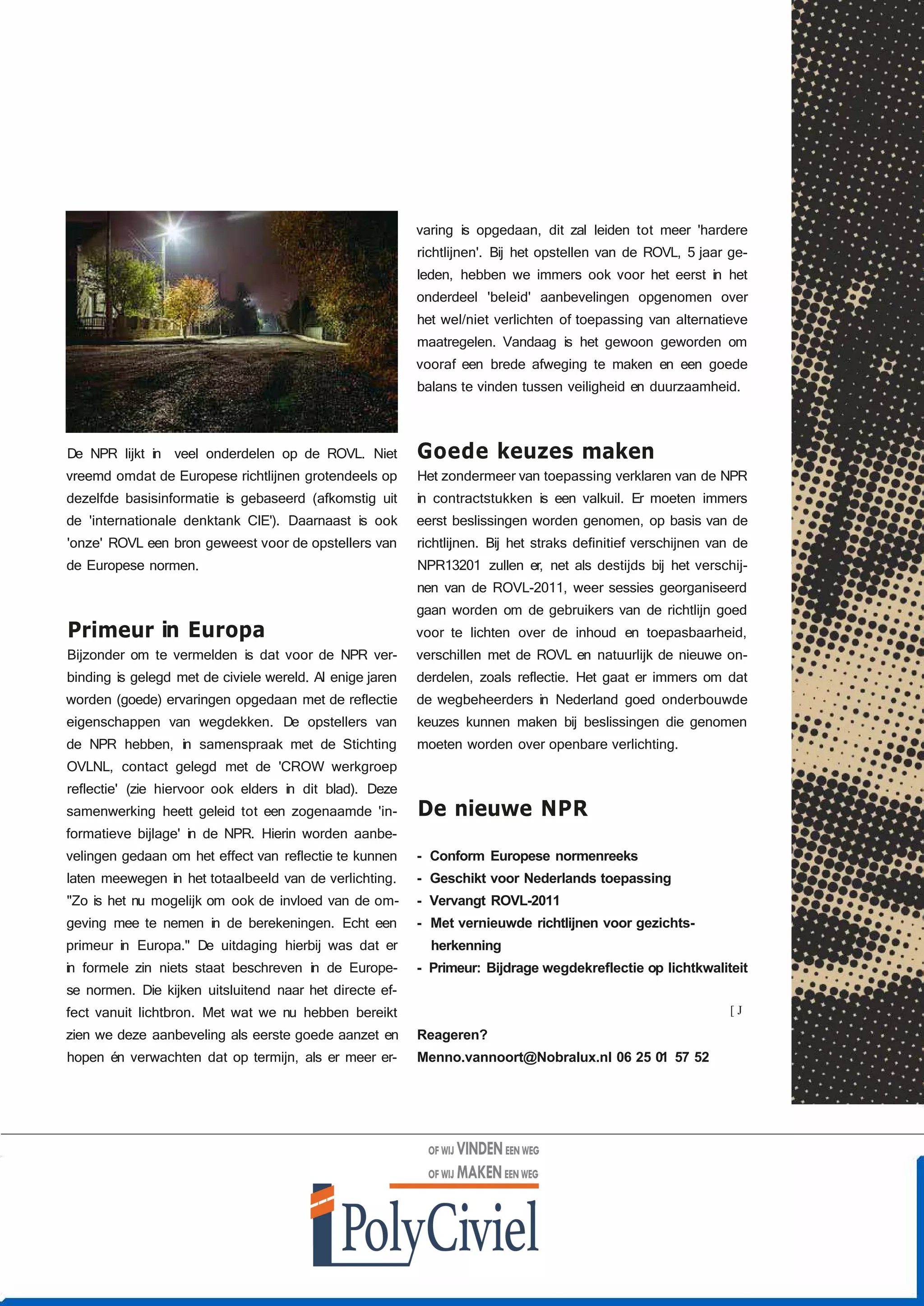 Menno van Noort NPR13201 en wegdekreflectie 2016 PolyCiviel | PDF | Eye ...