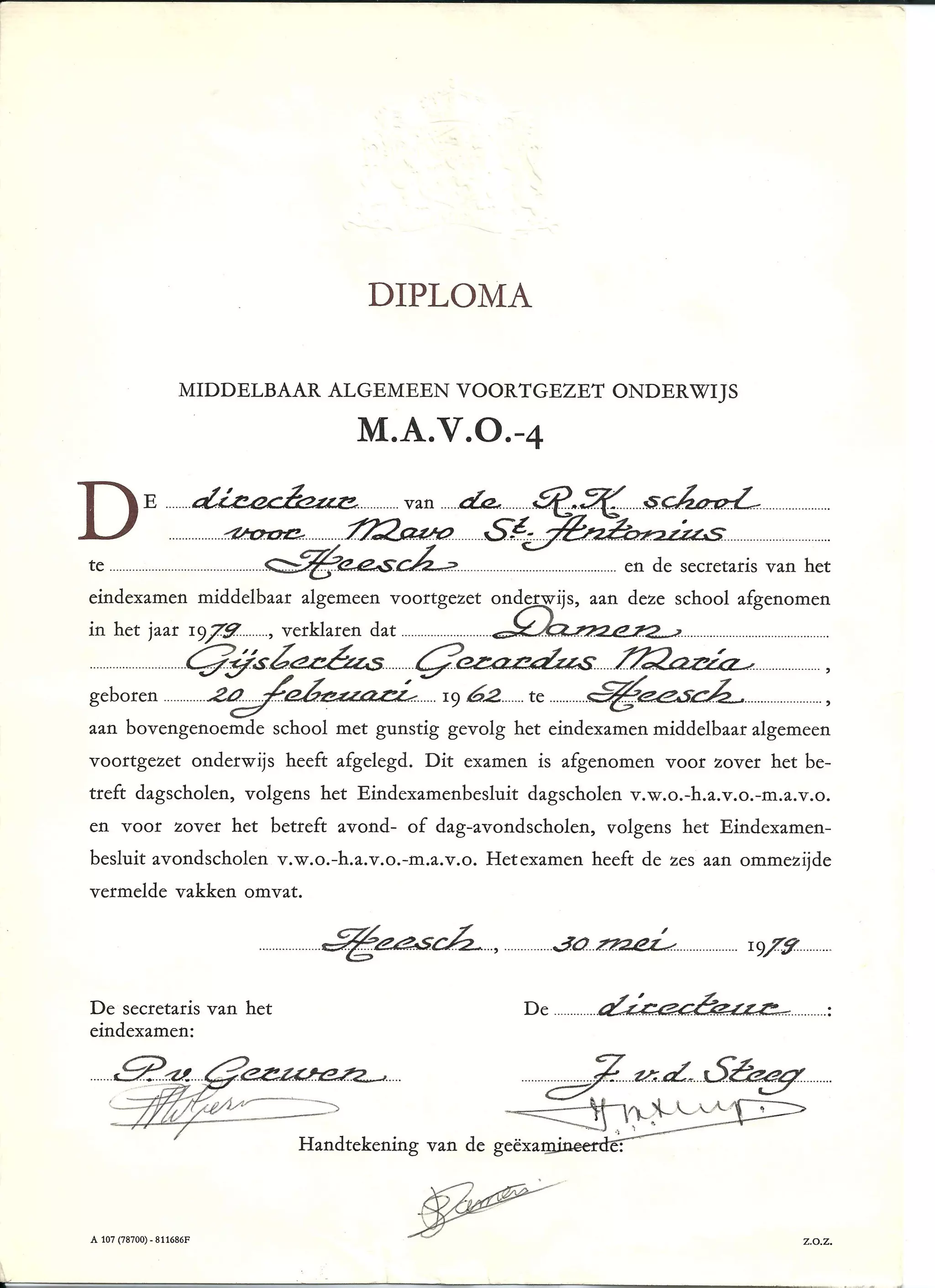 scan MAVO diploma 1979 | PDF