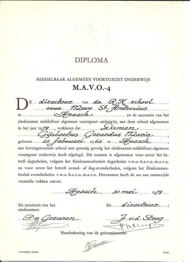 scan MAVO diploma 1979 | PDF