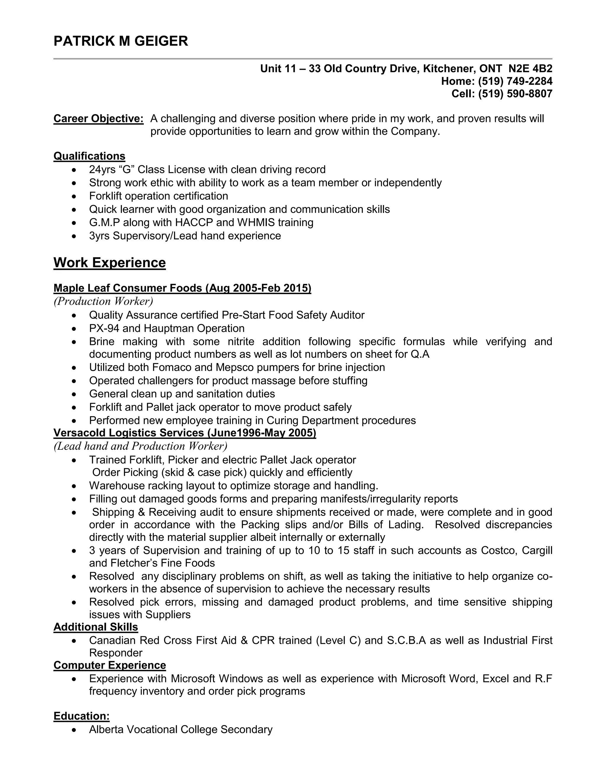 Resume Patrick New Rev | PDF
