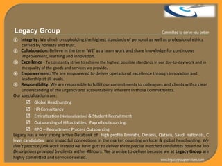 Legacy Group - Company Profile | PPT | Free Download