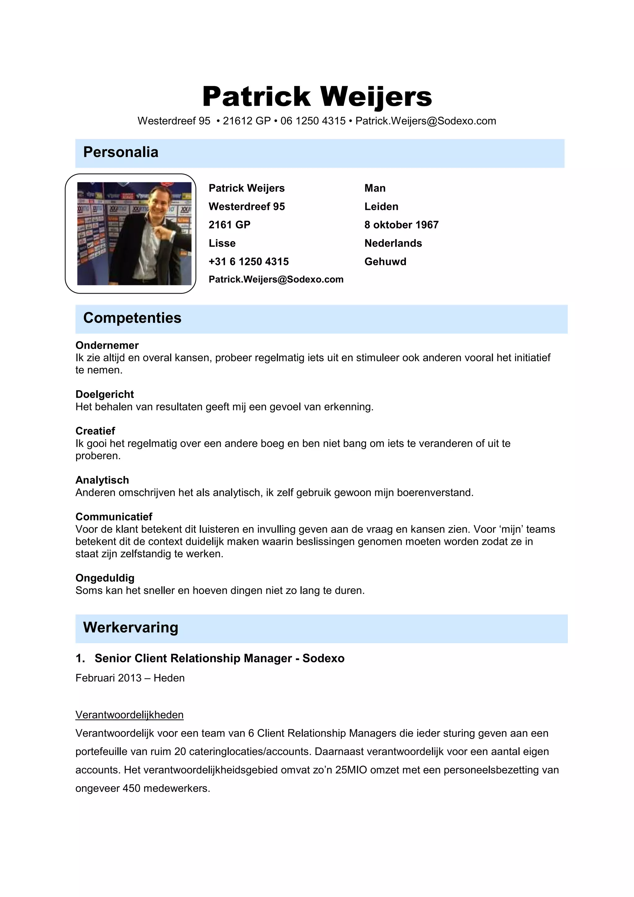 Curriculum Vitae Patrick Weijers | PDF