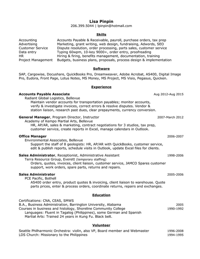 Lisa Pinpin, Resume | PDF