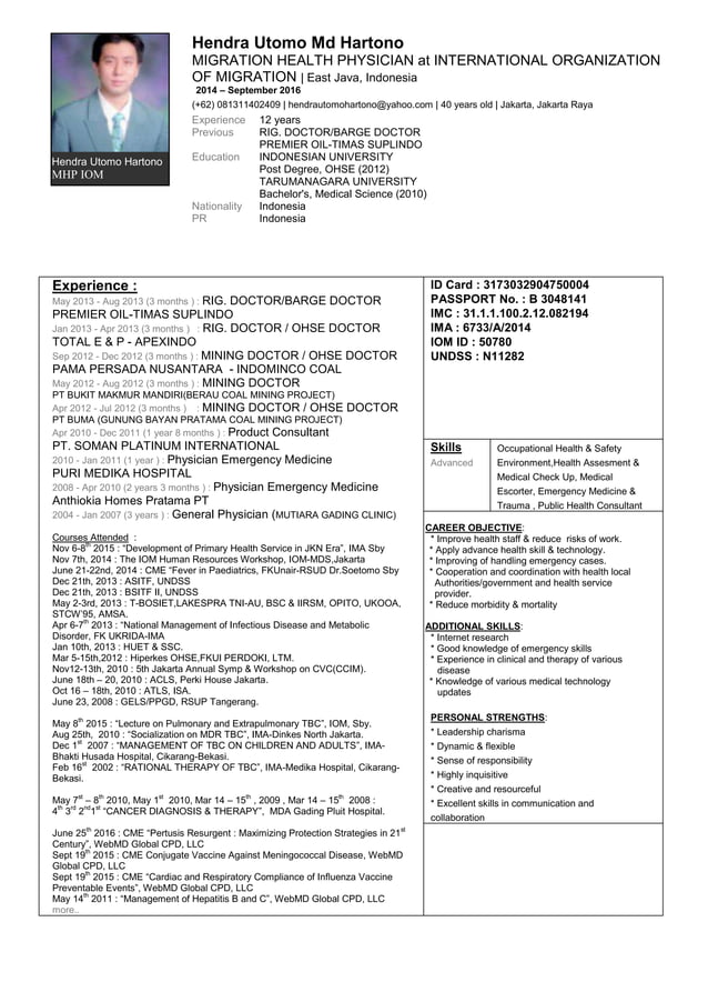 Hendra Utomo Md Hartono New CV sf June 2016 | PDF