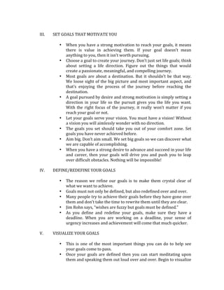 SETTING AND ACHIEVING GOALS | PDF